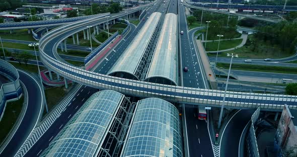 Multi-road crossing on a highway., Stock Footage | VideoHive