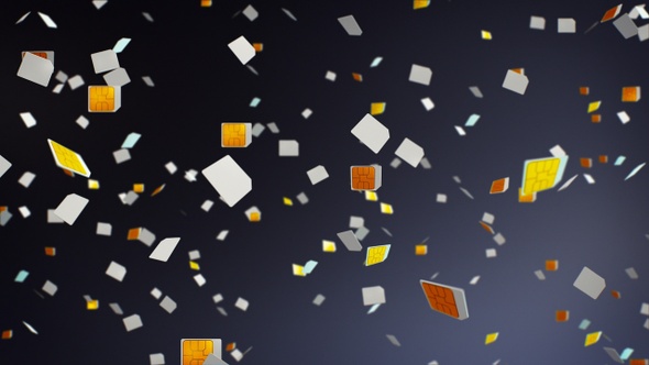 Falling Sim Cards, Motion Graphics | VideoHive