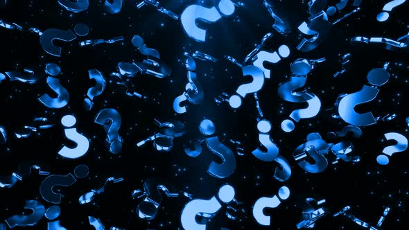 Blue Falling Question Marks, Motion Graphics | VideoHive