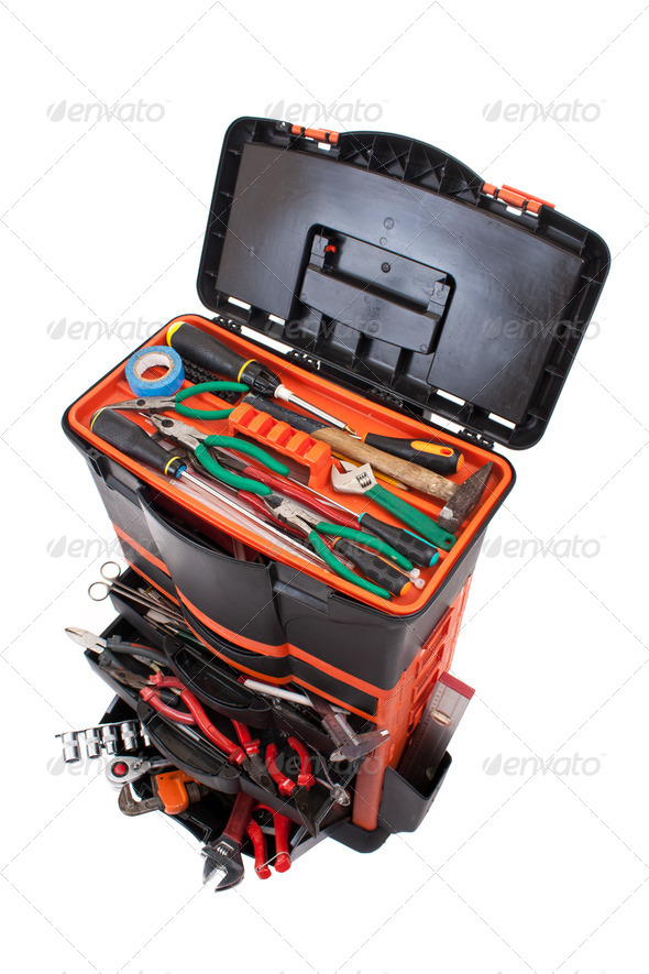 Open tool box with tools Stock Photo by grafvision | PhotoDune