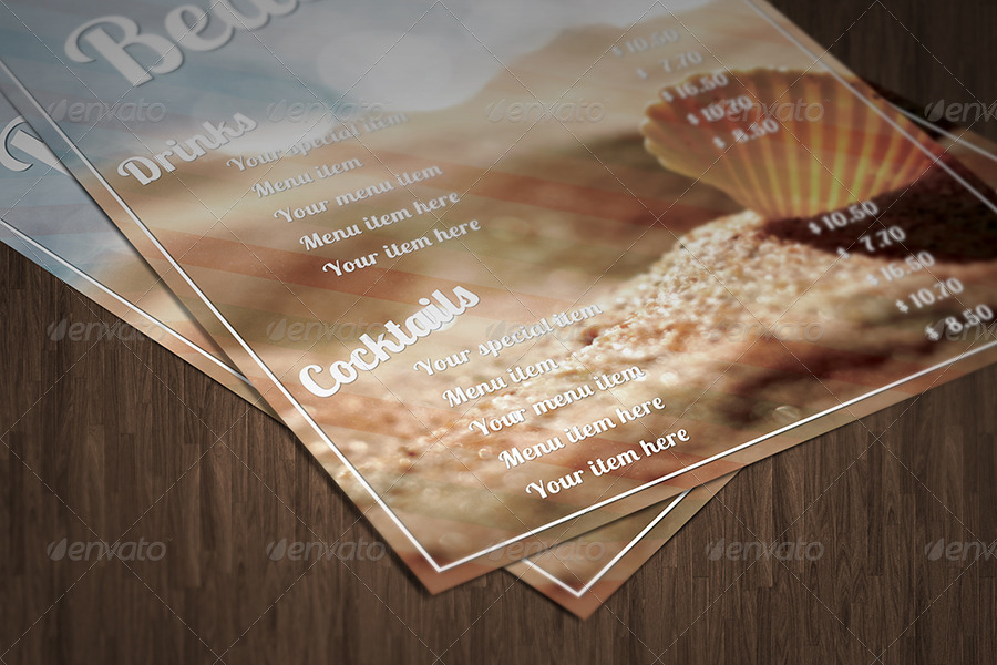 Summer Style Menu Template, Print Templates | GraphicRiver