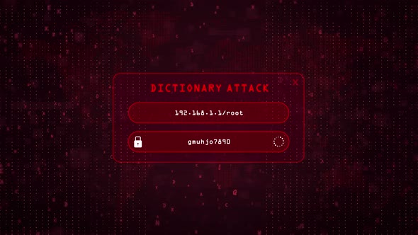 Dictionary system password hacking concept., Motion Graphics | VideoHive