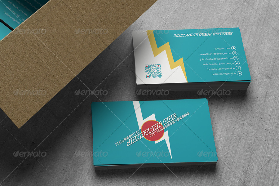 Flashy Service Business Card, Print Templates | GraphicRiver