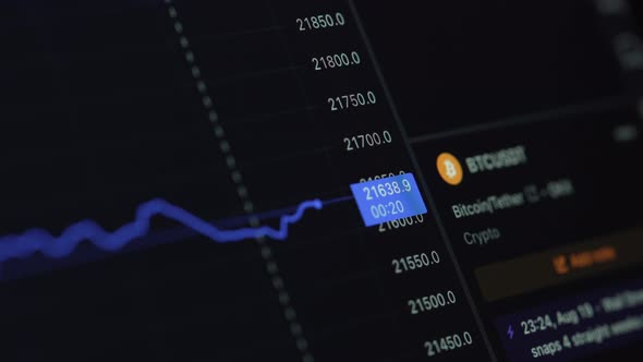 Bitcoin Growth Chart on Laptop Screen, Stock Footage | VideoHive