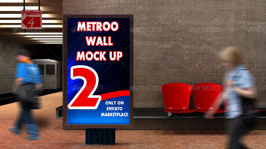 Metroo Wall Mock up, Graphics | GraphicRiver