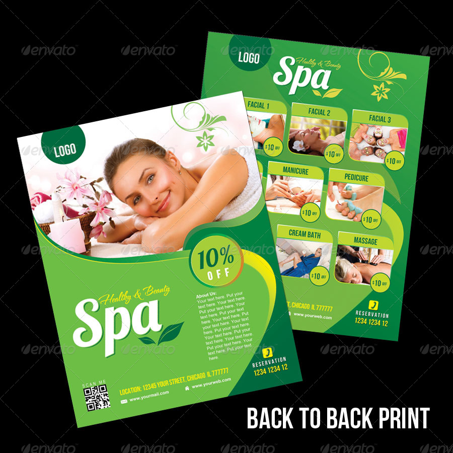 Massage & Spa Promotion Flyer, Print Templates | GraphicRiver