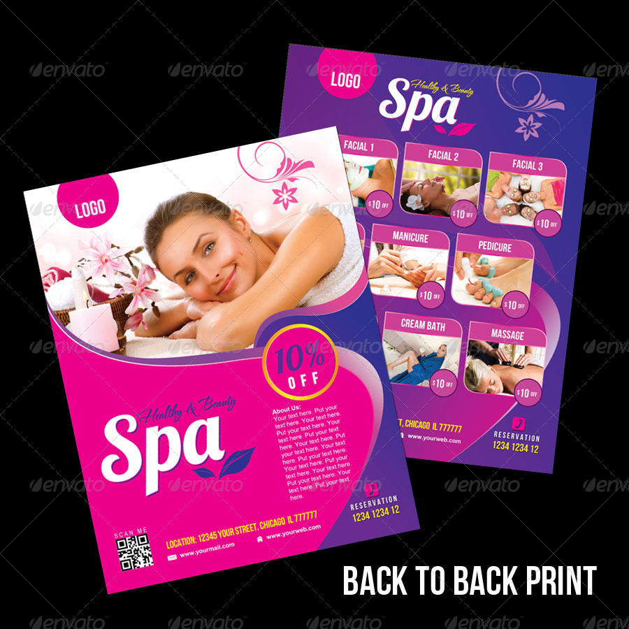 Massage & Spa Promotion Flyer, Print Templates | GraphicRiver