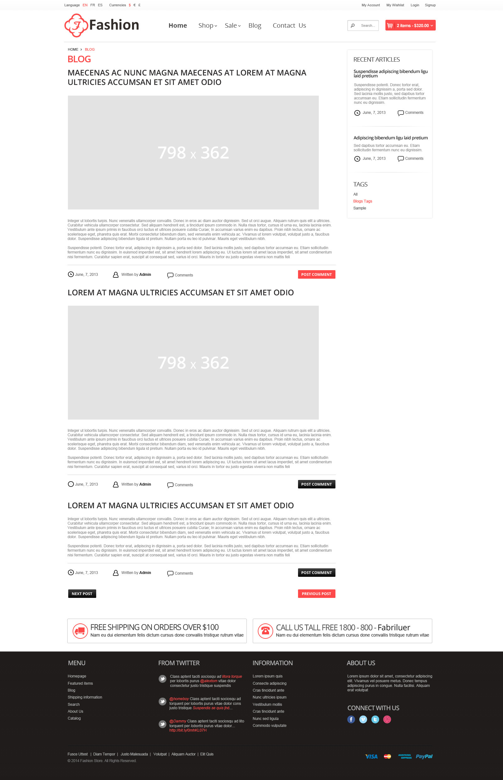 Responsive HTML Template - Fashion by kalathemes | ThemeForest