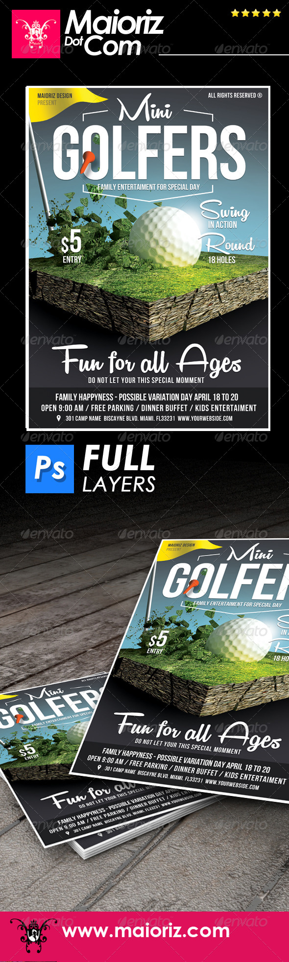 Golfer Event Flyer by maioriz | GraphicRiver