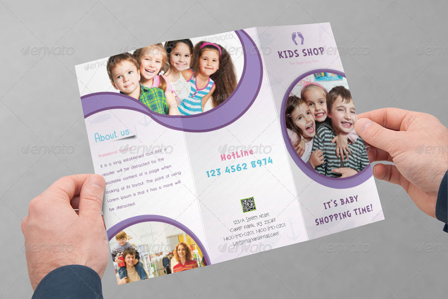 Kids Tri-Fold Brochure, Print Templates | GraphicRiver