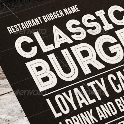 Classic Burger Loyalty Card, Print Templates | GraphicRiver