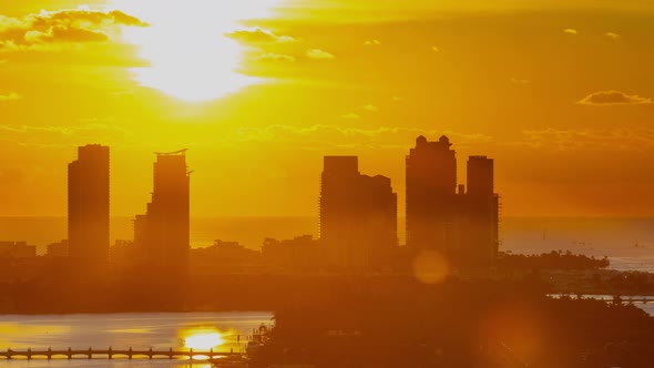Time Lapse of the sun rising on Miami Beach Florida, Stock Footage