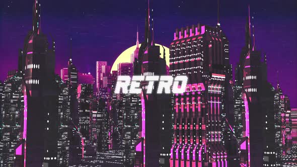 Retro Cyber City Background Retro, Motion Graphics | VideoHive