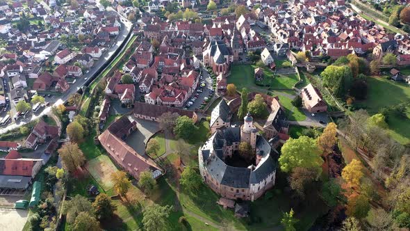 Buedingen with Buedingen castle, Wetterau, Hesse, Germany, Stock Footage