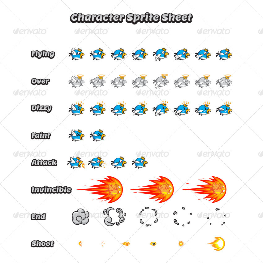 Sky Creatures Game Assets, Game Assets | GraphicRiver