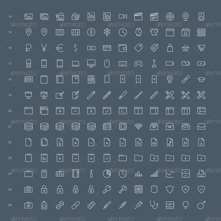 The Line Icons 492, Icons | GraphicRiver