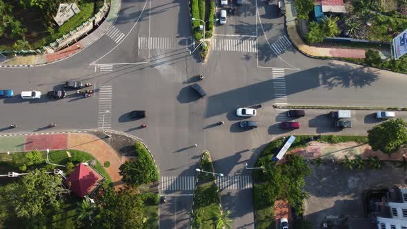 Aerial View Of Busy Traffic Intersection, Stock Footage | VideoHive