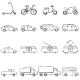 Sketch Set of Ground Transportation Icons, Vectors | GraphicRiver