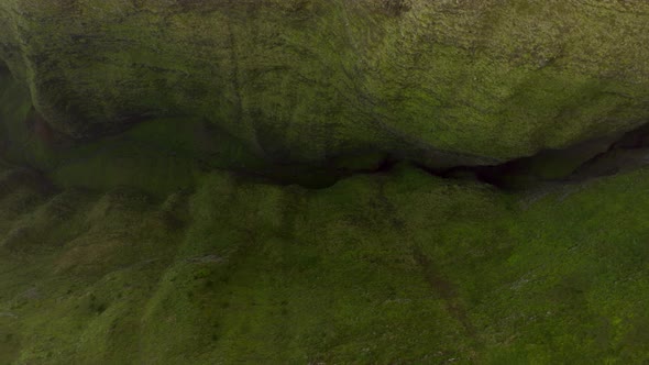 Hawaiian Deep Mountain Ravine. Aerial View Over Fantastic Volcanic ...