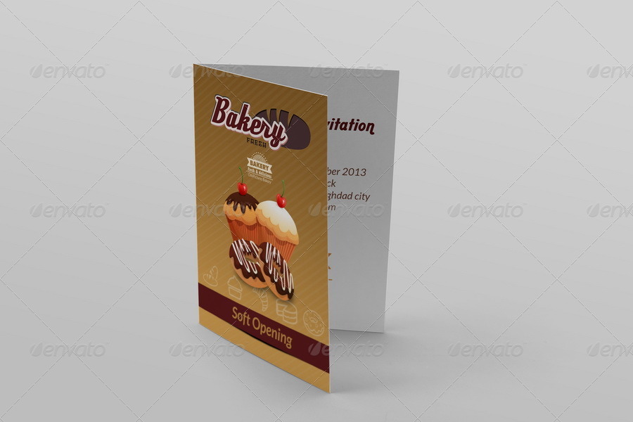 Bakery Soft Opening Invitation Card Template, Print Templates ...