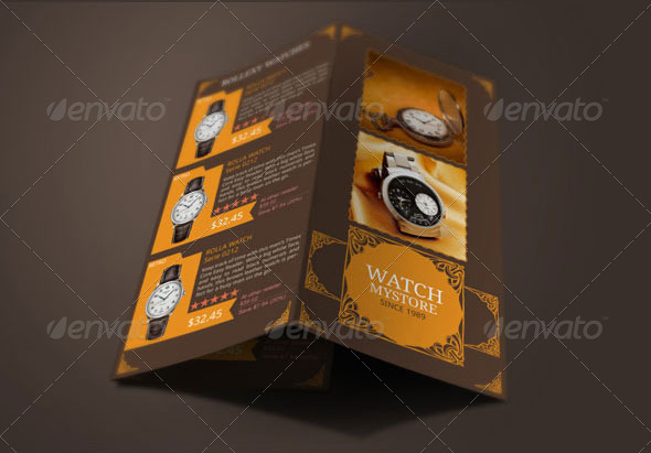 Watch Store Brochure Template by BloganKids | GraphicRiver