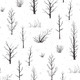 Scratchy Trees Black Silhouettes Seamless Pattern, Vectors | GraphicRiver