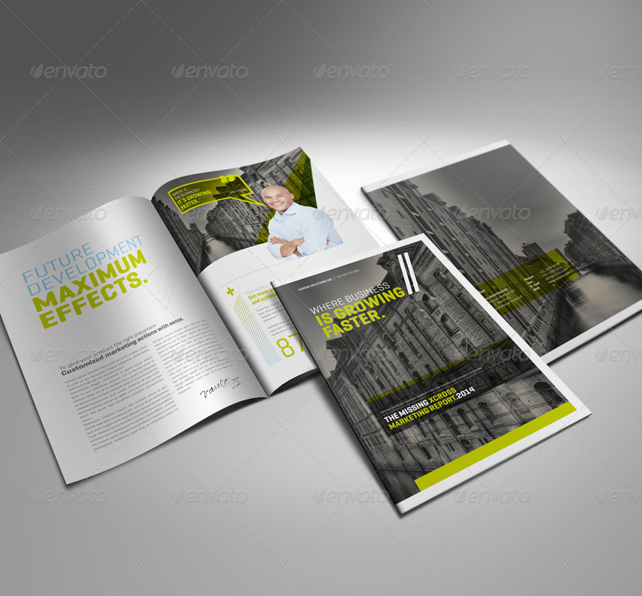 Corporate Bifold Brochure Xcross / A4 & US Letter, Print Templates