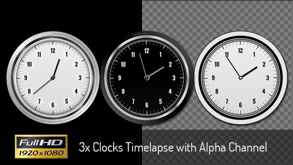 3x Clock Timelapses, Motion Graphics | VideoHive