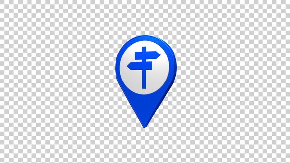 Road Direction Map Pin Location Icon, Motion Graphics | VideoHive