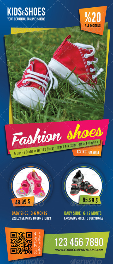 4 in 1 Kids And Shoes Banner Bundle, Print Templates | GraphicRiver