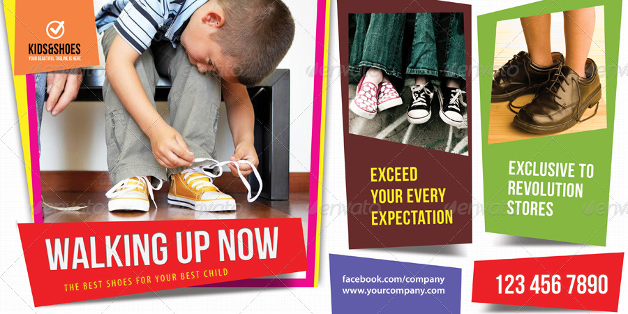 4 in 1 Kids And Shoes Banner Bundle, Print Templates | GraphicRiver