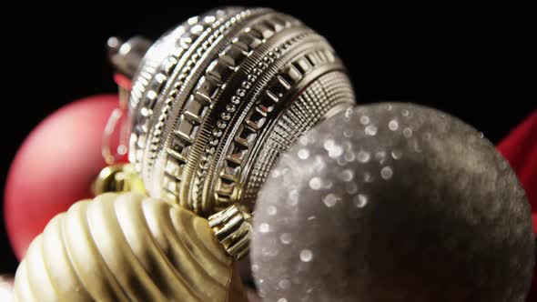 Cinematic, Rotating Shot of Christmas ornaments - CHRISTMAS 002, Stock ...