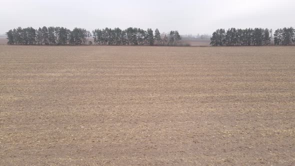 Empty Plowed Field in Autumn Aerial View, Stock Footage | VideoHive