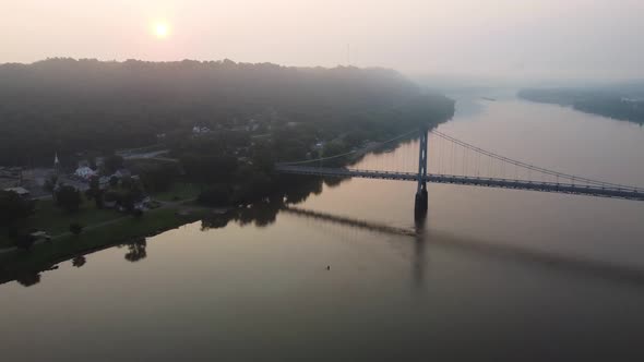 View of the Simon Kenton Memorial Bridge at Maysville, Kentucky on a ...