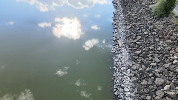 aerial Lakeside rocks, Stock Footage | VideoHive