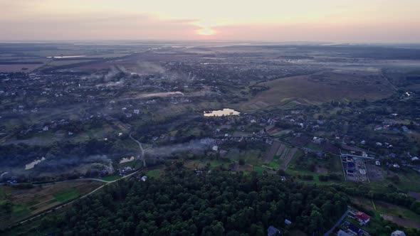Small Ukrainian Town at Sunset, Stock Footage | VideoHive