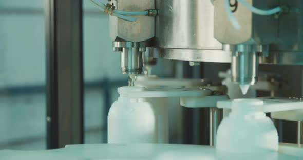 chemical bottles in a production line, Stock Footage | VideoHive