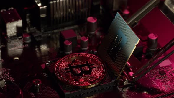 Bitcoin BTC CPU Central Processor on Digital Technology Computer ...