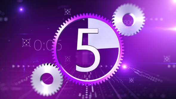 Modern Digital Countdown Timer Purple, Motion Graphics | VideoHive