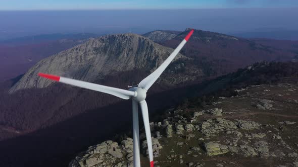 Green Energy Wind Turbines in the Mountains of Turkey, Stock Footage