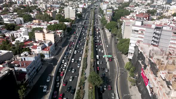 aerial shot of traffic in mexico city, Stock Footage | VideoHive