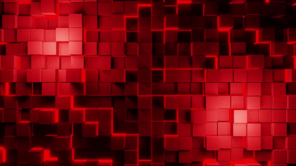 Metal Cubes Red Background Vj Loop Motion HD, Motion Graphics | VideoHive