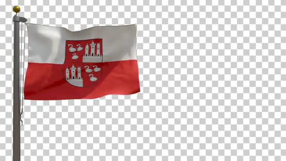 Zwickau City Flag (Germany) on Flagpole with Alpha Channel - 4K, Motion ...