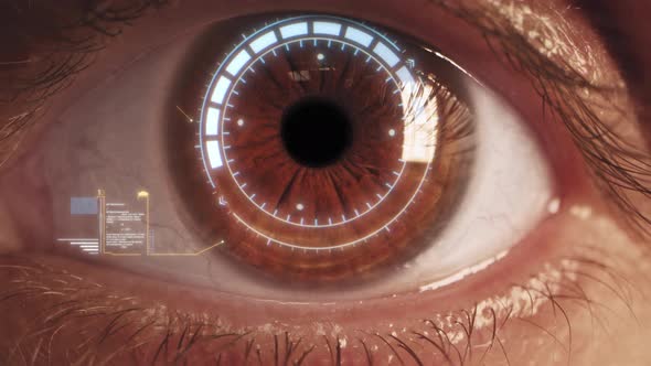Male Eye Close Up Technological 3d Eye Scan, Stock Footage | VideoHive