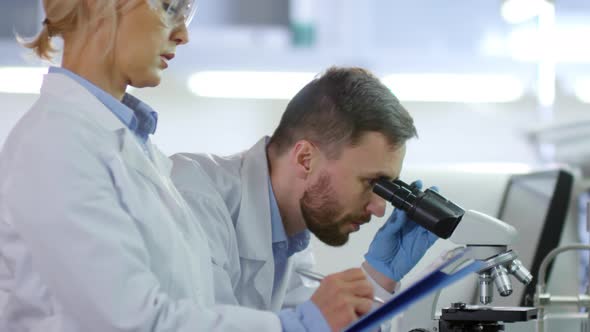 Two Researchers Working Together in Laboratory, Stock Footage | VideoHive