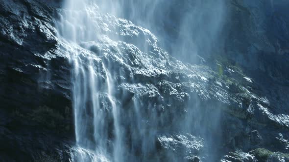 Water Pouring Down from Natural Waterfall, Stock Footage | VideoHive