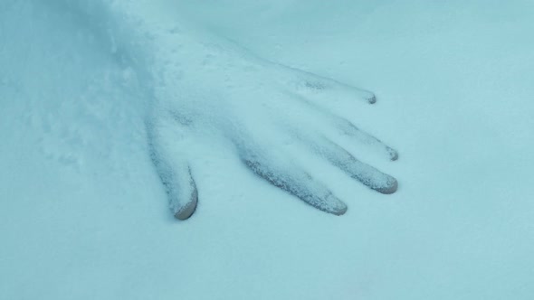 Hand Covered In Snow Frozen Dead Person, Stock Footage | VideoHive