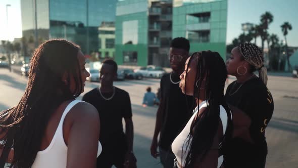 Group of Young Modern African Black Friends Happily Together, Stock Footage