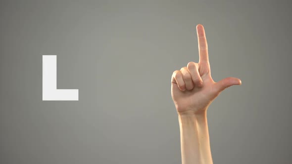Letter L in Sign Language, Hand on Background, Communication for Deaf ...