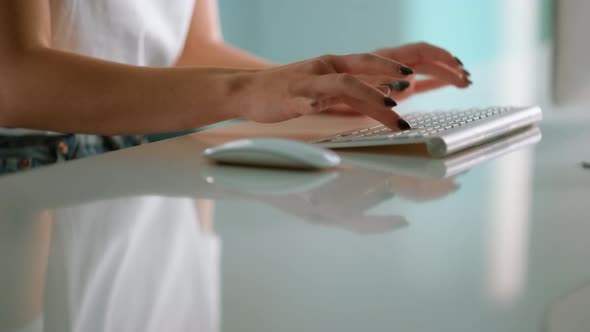 Woman Hands Typing Computer Keyboard Closeup, Stock Footage | VideoHive